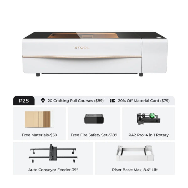 xTool P2S 55W Desktop CO2 Laser Cutter | 3D Universe