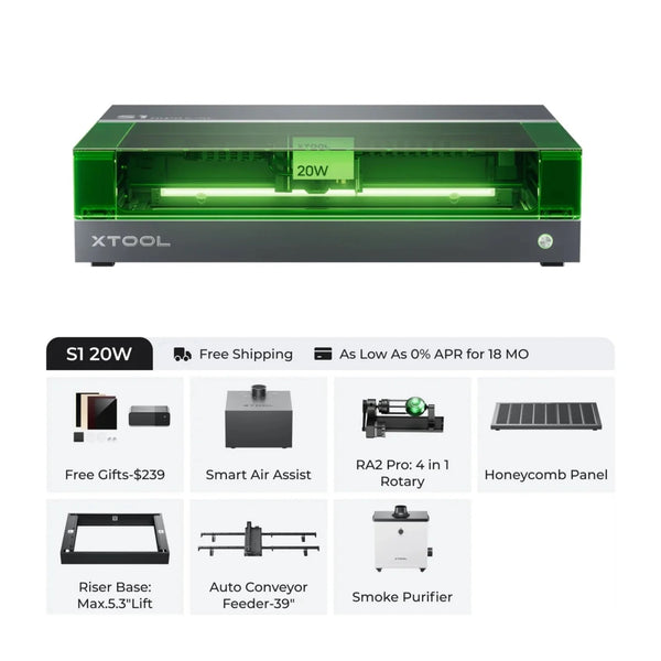 xTool S1 Enclosed Diode Laser Cutter | 3D Universe